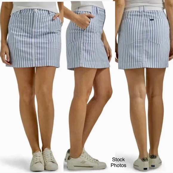 Lee | Shorts | Lee Skort Midrise Blue White Stripe 6medium | Poshmark